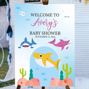 Baby Shark Baby Shower Welcome Sign: Personalized Poster (digital ...
