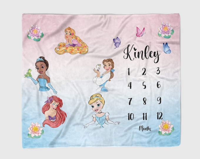Disney Princess Baby Milestone Signs, Baby Monthly Milestone Markers ...