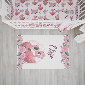 Flamingo Crib Bedding, Flamingo Baby Bedding Set, Flower Flamingo ...