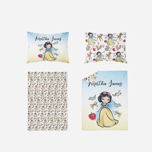 Snow White Bedding Set, Girls Snowwhite Duvet Cover, Snow White Fitted ...