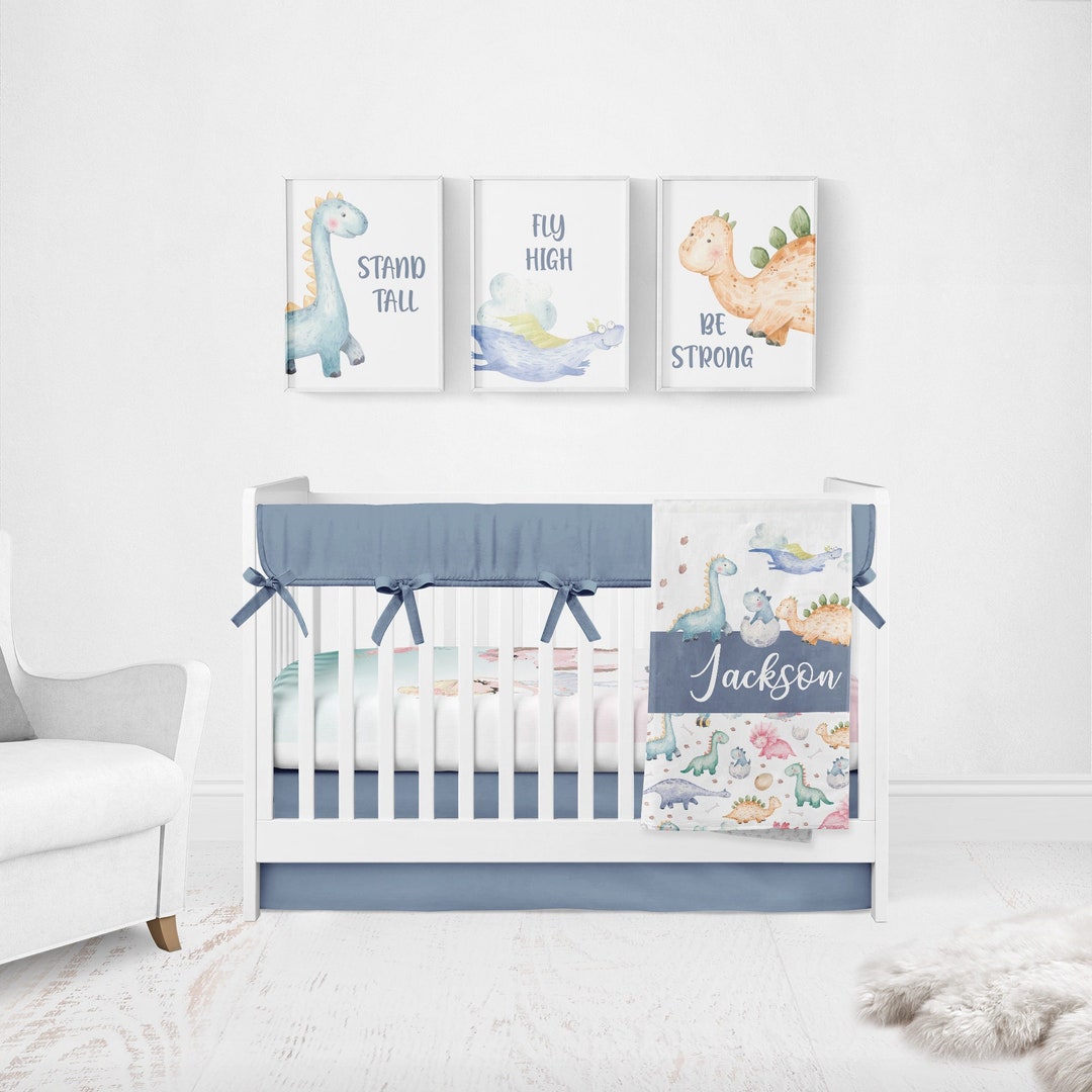 Dinosaur Crib Bedding Set, Baby Boy Crib Bedding, Dinosaur Nursery, Boy ...