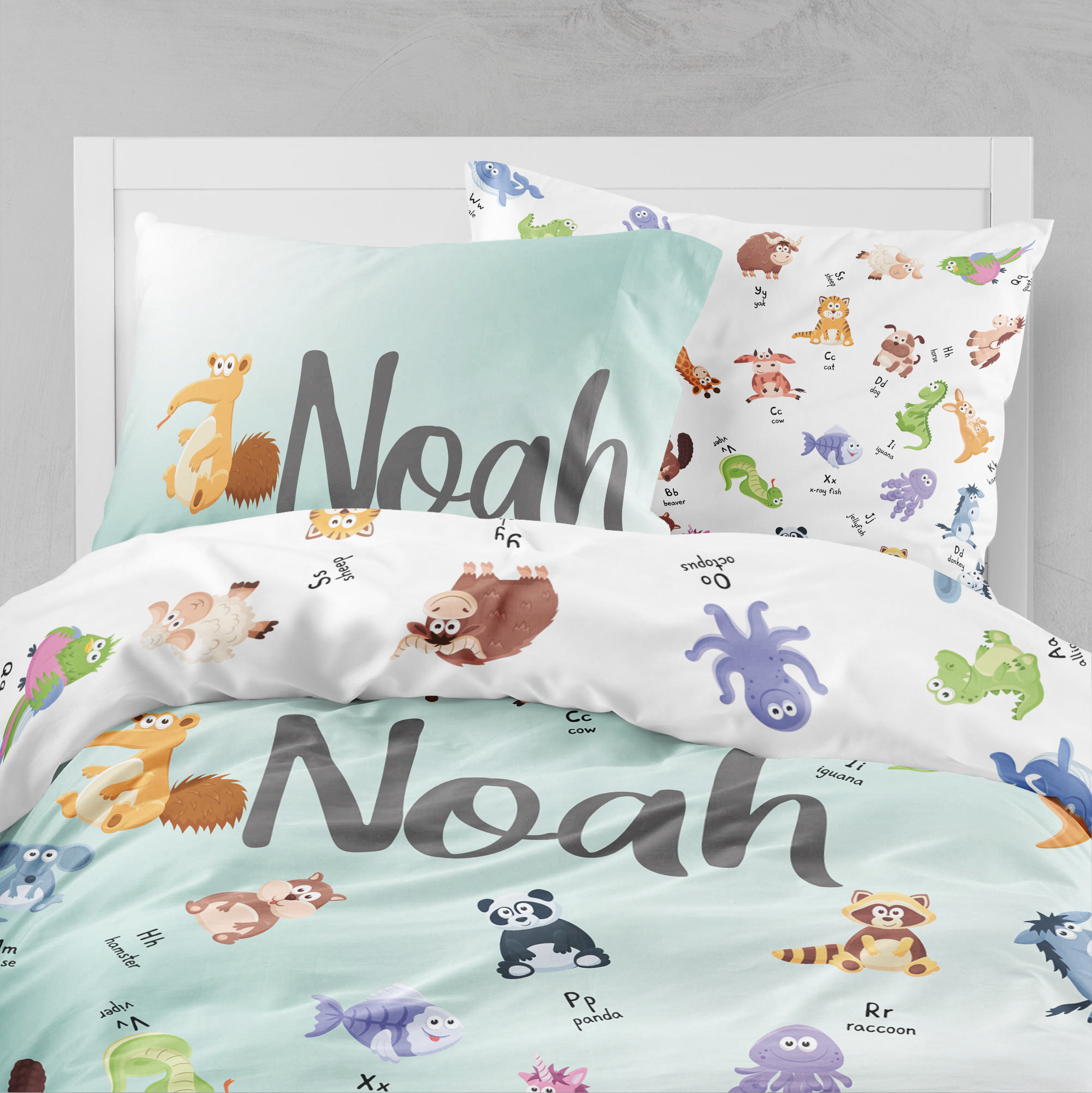 Alphabet Duvet Cover Set Personalized Bedding Learning - Etsy