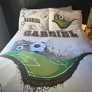 Soccer Boy Bedding, Football Kid Bedding Set, Soccer Twin Bedding ...