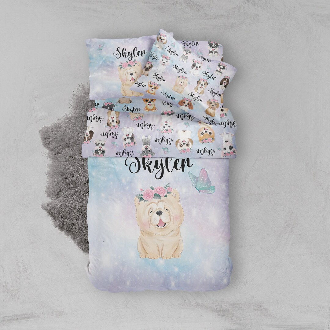 Samoyed Puppy Bedding Set: Organic Cotton Duvet Cover & Sheet - Etsy