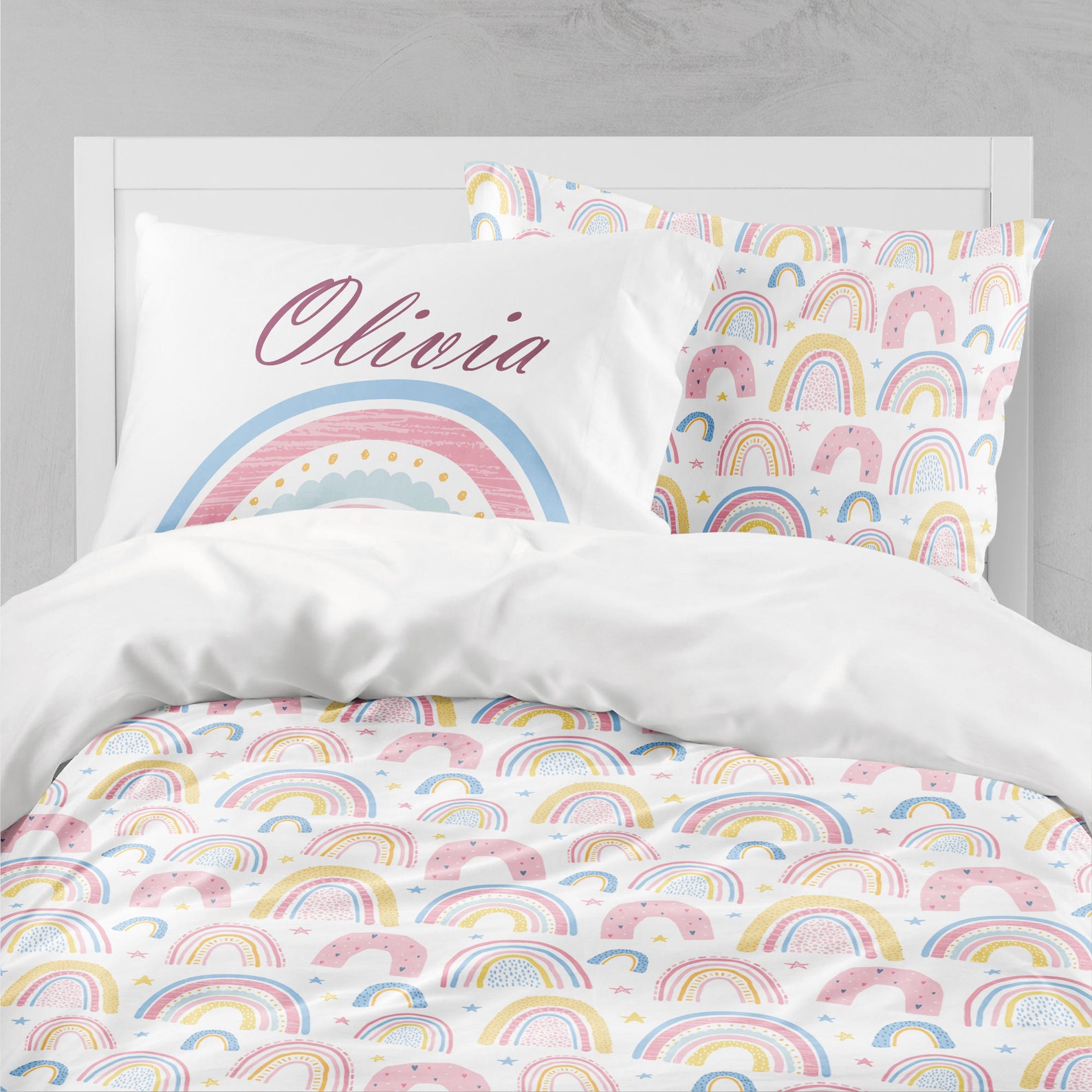 Rainbow Girl Bedding Set Girls Room Twin Full Toddler | Etsy