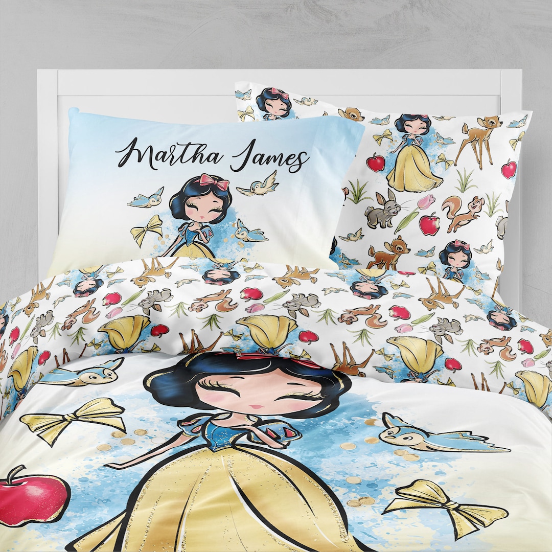 Snow White Bedding Set, Girls Snowwhite Duvet Cover, Snow White Fitted ...