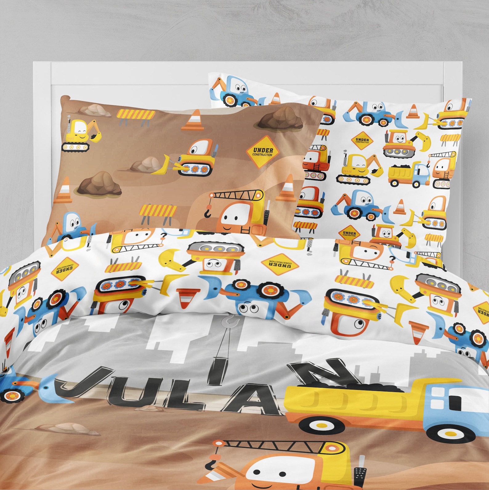Construction Duvet Cover Set Personalized Bedding - Etsy