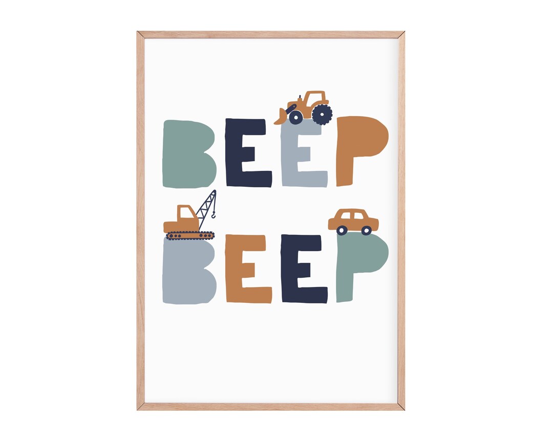 Beep Beep Print | Vehicles Print | Cars and Trucks Poster | Nursery ...