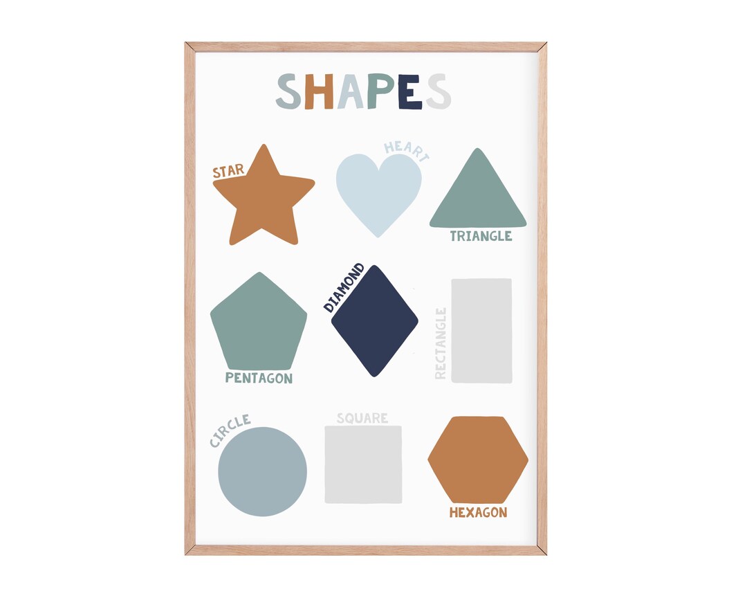 Shapes Print | Educational Children’s Prints | Kids Educational Poster ...
