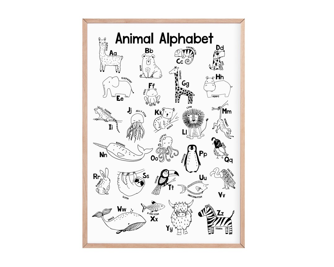 Animal Alphabet Print | Nursery Prints | Abc Animal Print | Alphabet ...