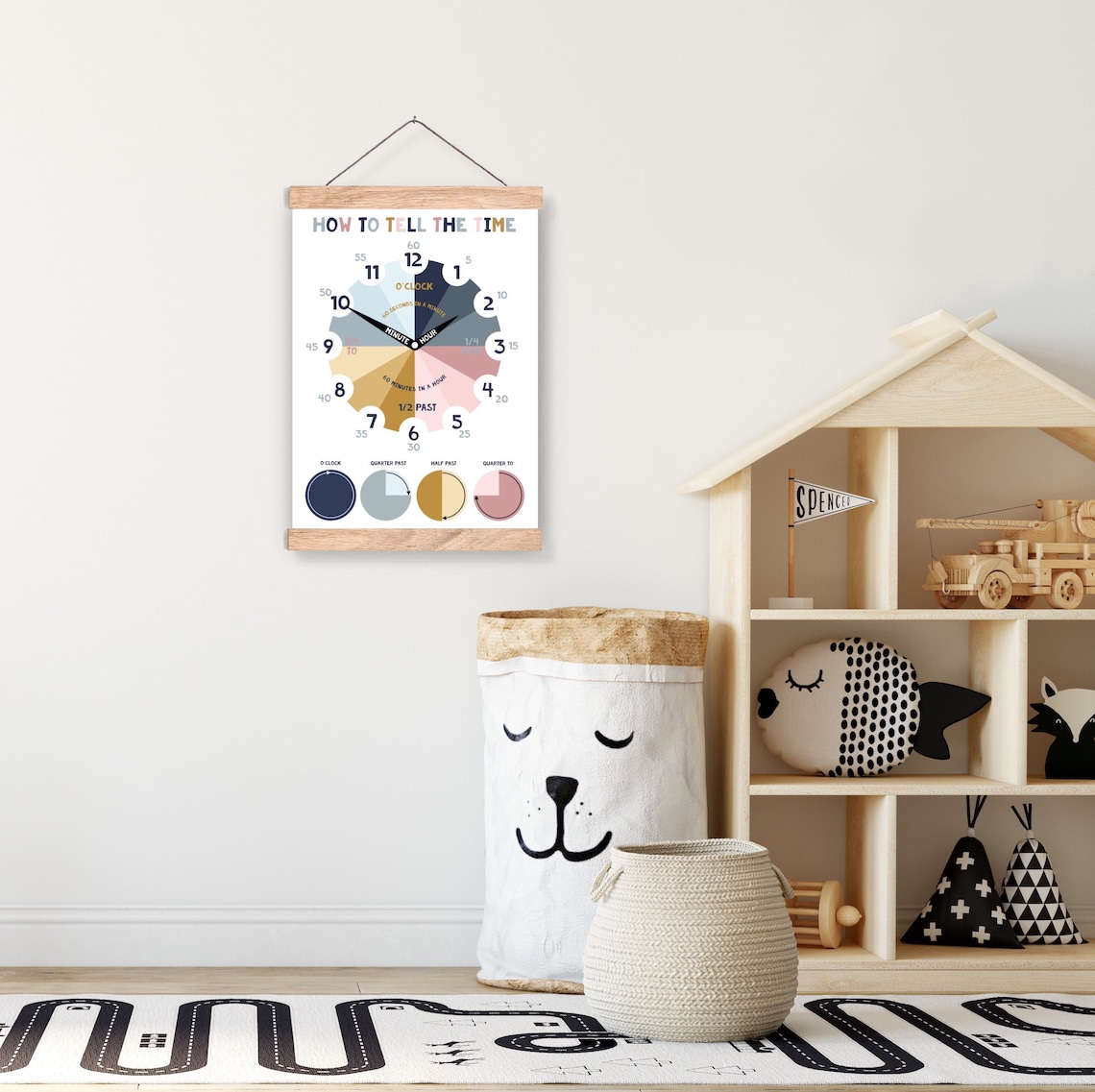 How to Tell the Time Print Educational Childrens Prints | Etsy
