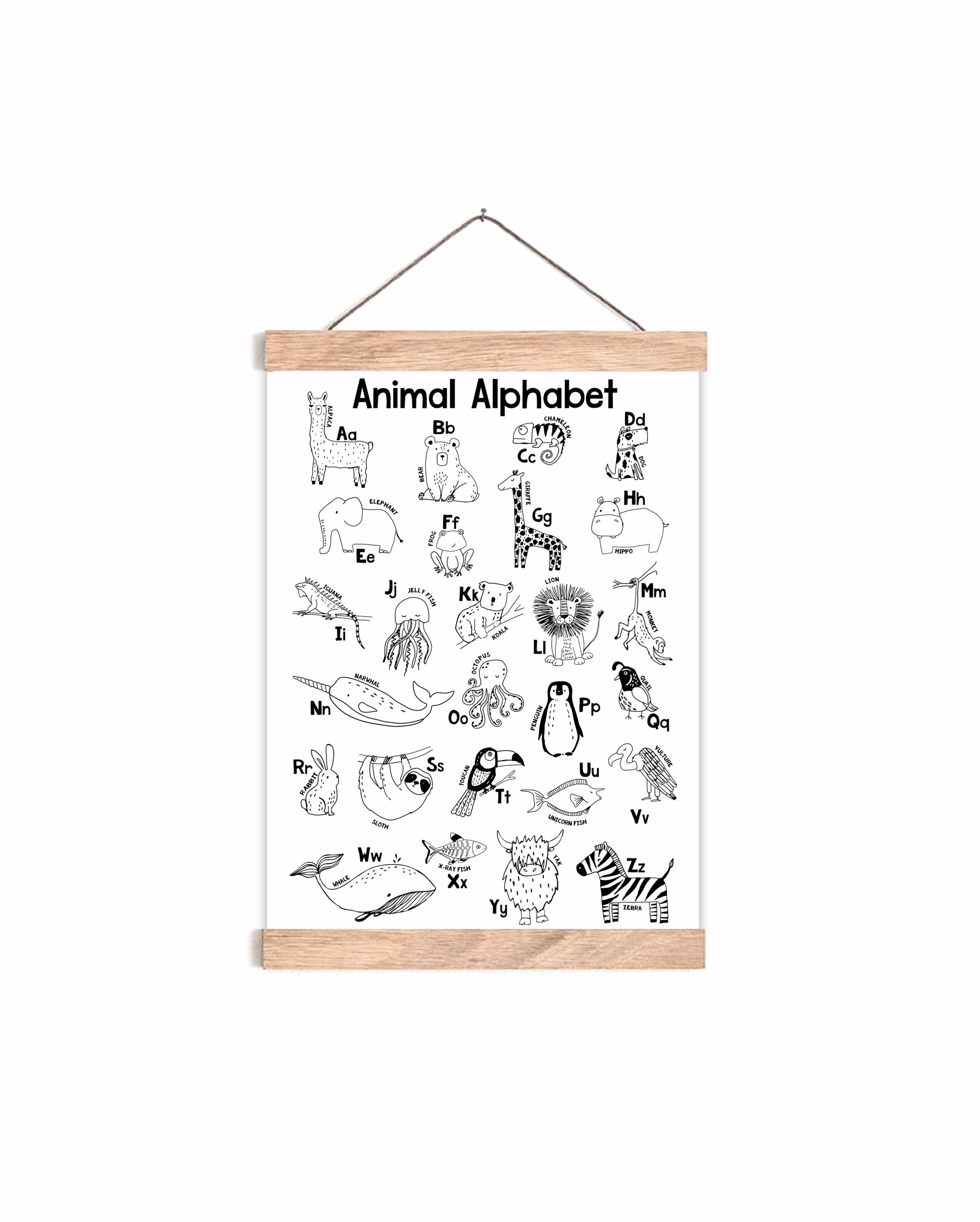 Animal Alphabet Print Nursery Prints Abc Animal Print | Etsy