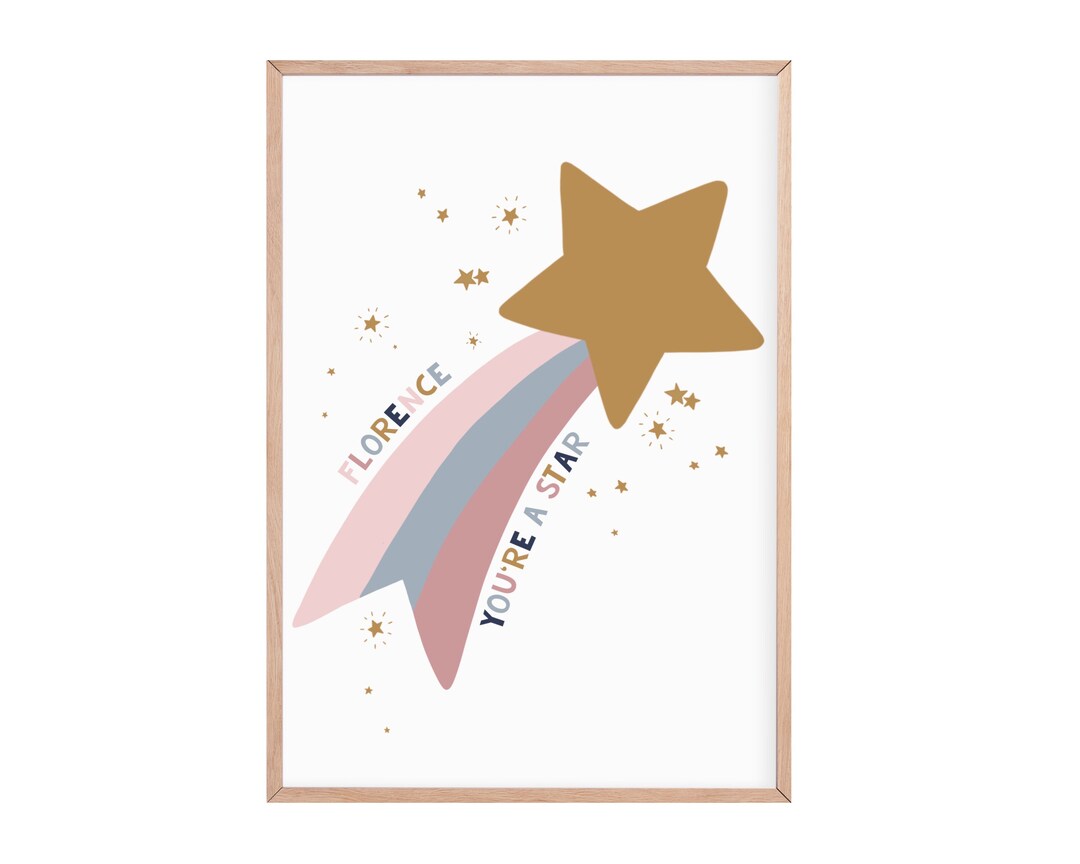 Personalised Star Print | Nursery Prints | Scandi | Nursery Wall Art ...