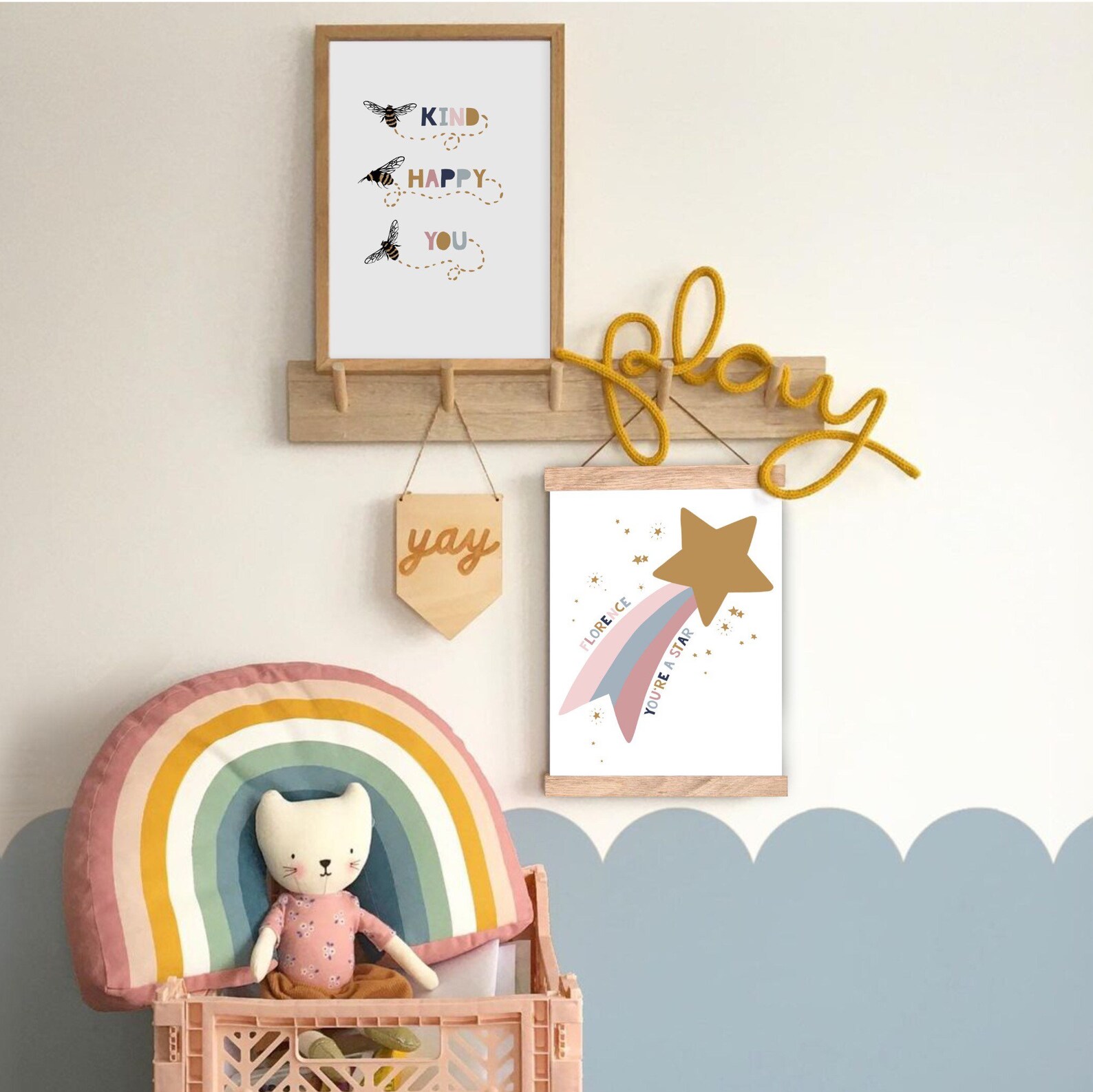 Personalised Star Print | Nursery Prints | Scandi | Nursery Wall Art ...