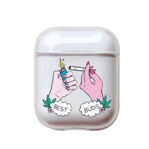 Best Buds Weed Gift Clear Airpods Cases Hard Shell Airpods Plastic Case ...