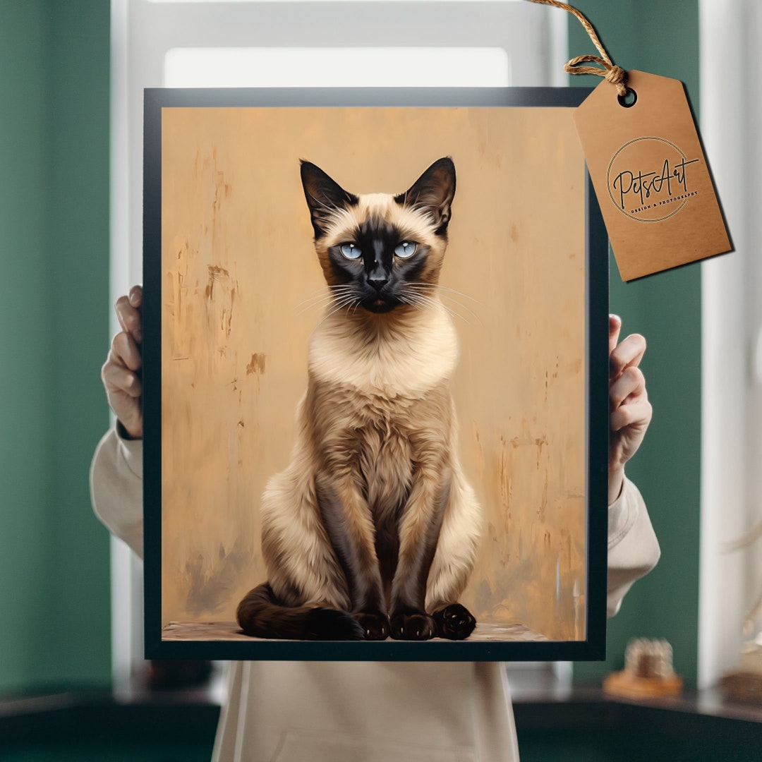 Siamese Cat Wall Art, Digital Download, Printable Wall Art, Siamese ...