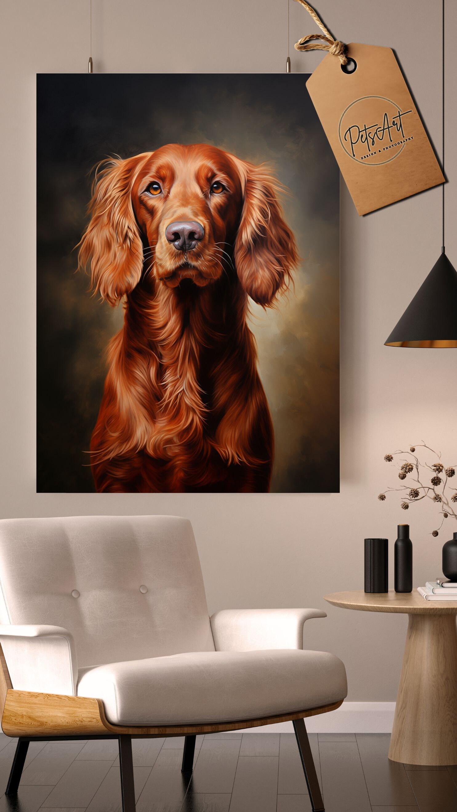 Irish Setter Artwork, Digital Download, Printable Wall Art, Red Setter ...