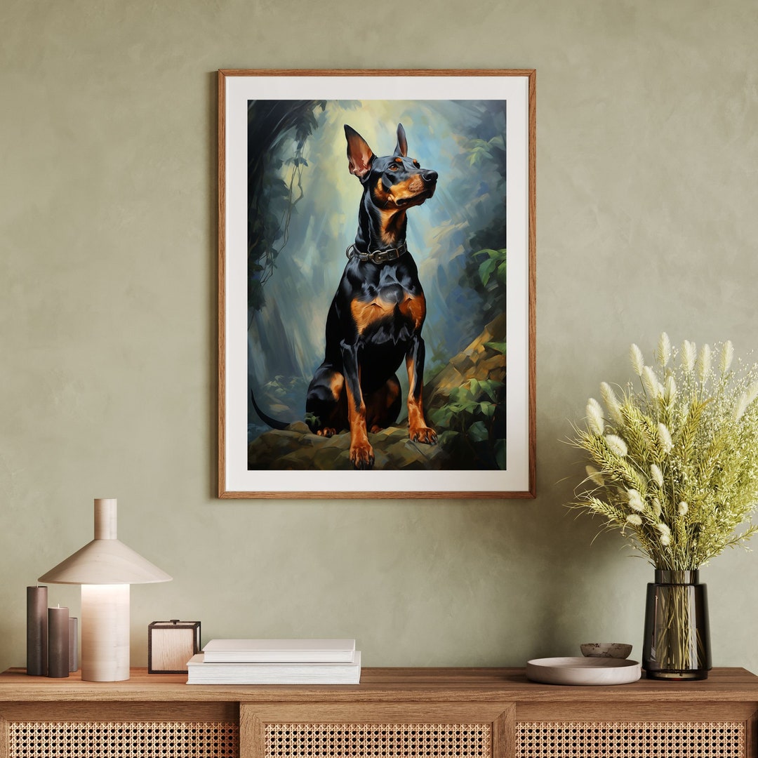Dobermann Artwork, Digital Download, Printable Wall Art, Doberman ...