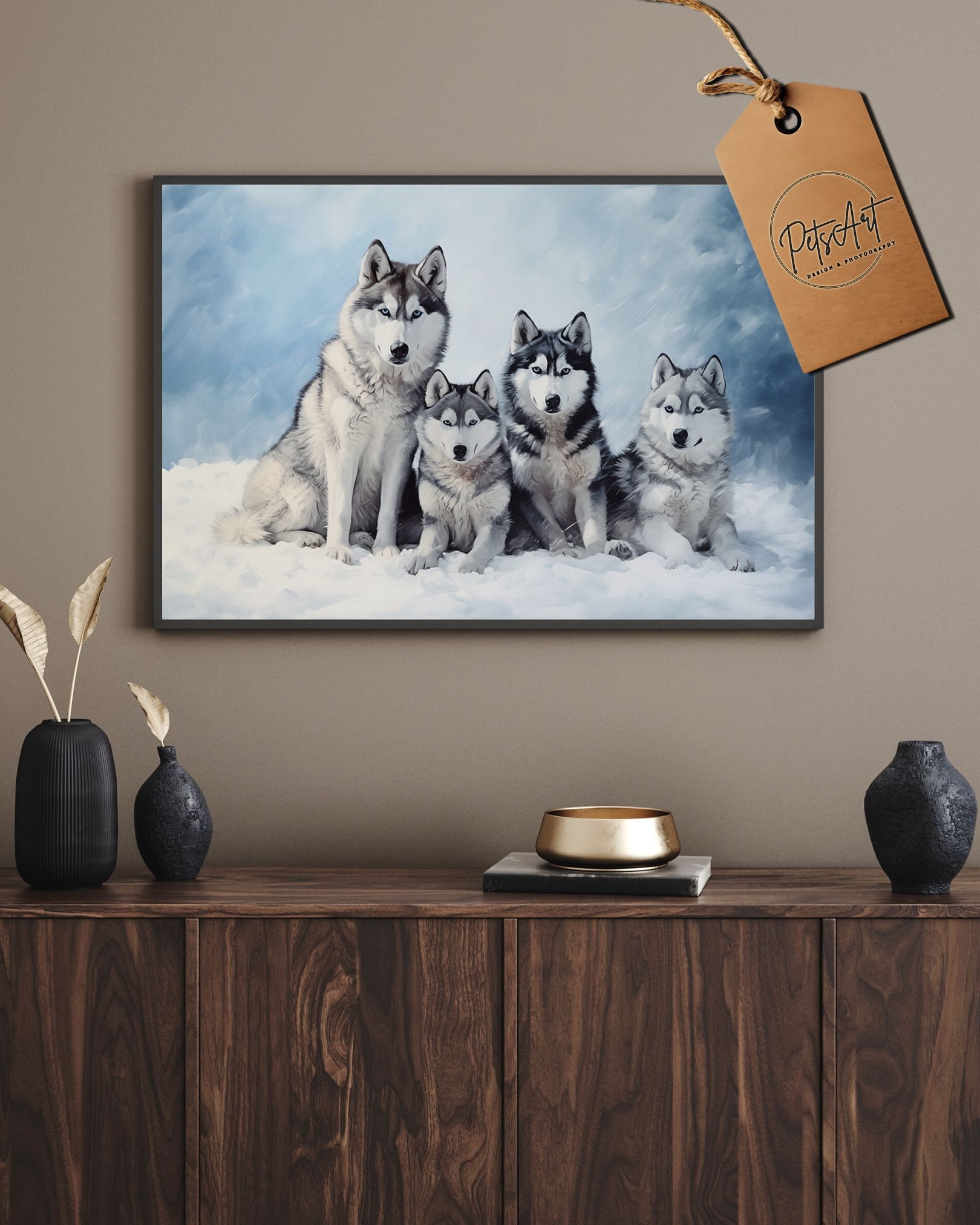 Siberian Husky Artwork, Digital Download, Printable Wall Art, Siberian ...