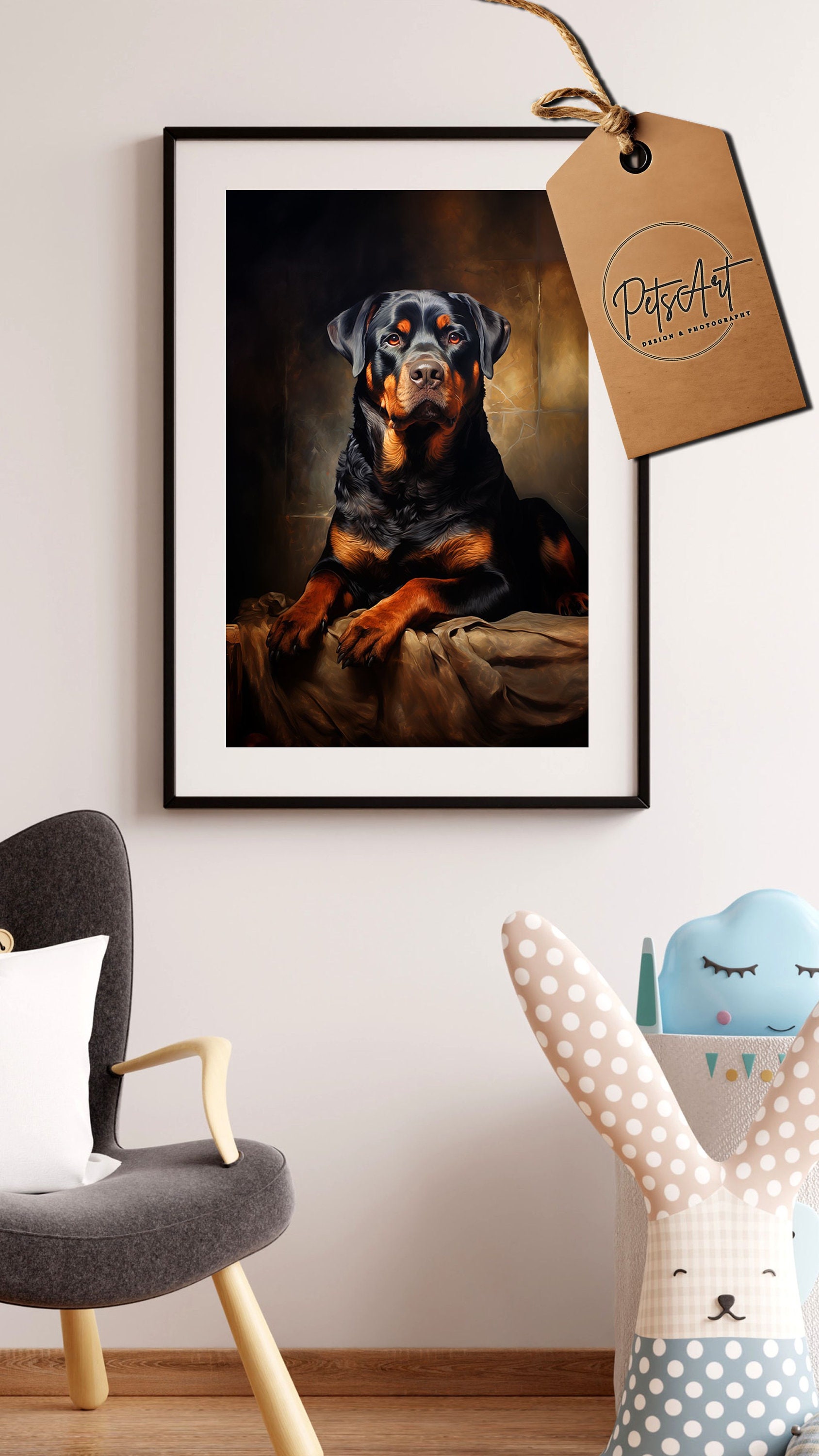 Rottweiler Artwork Digital Download Printable Wall Art Rott Gifts ...