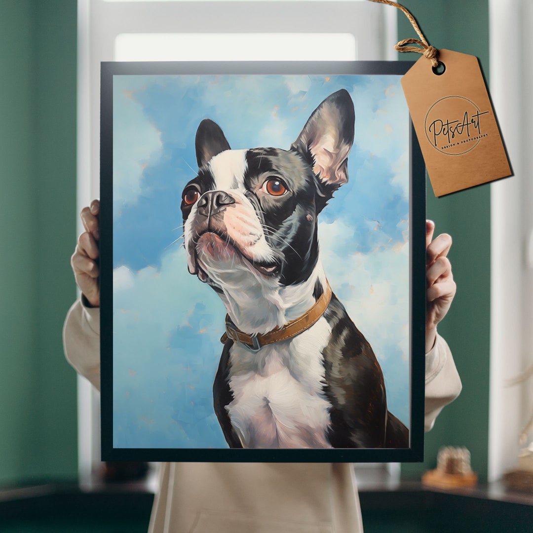Boston Terrier Artwork, Digital Download, Printable Wall Art, Boston ...