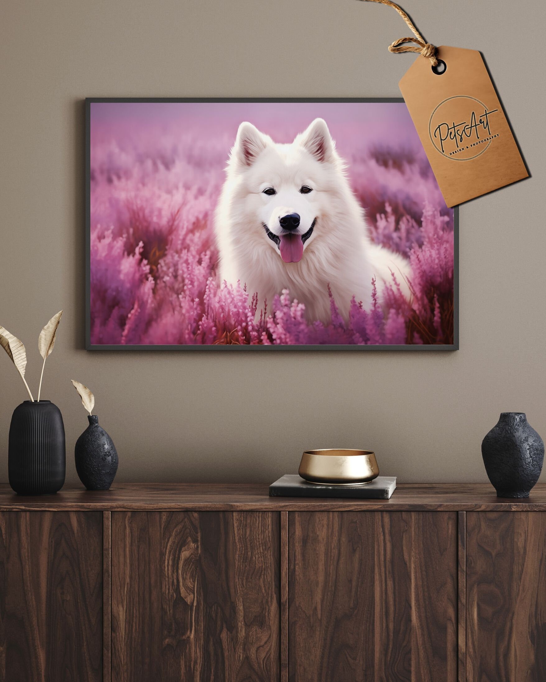 Samoyed Artwork, Digital Download, Printable Wall Art, Smiley Gifts ...
