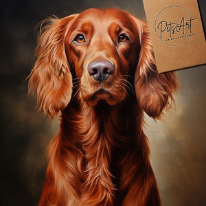 Irish Setter Artwork, Digital Download, Printable Wall Art, Red Setter ...