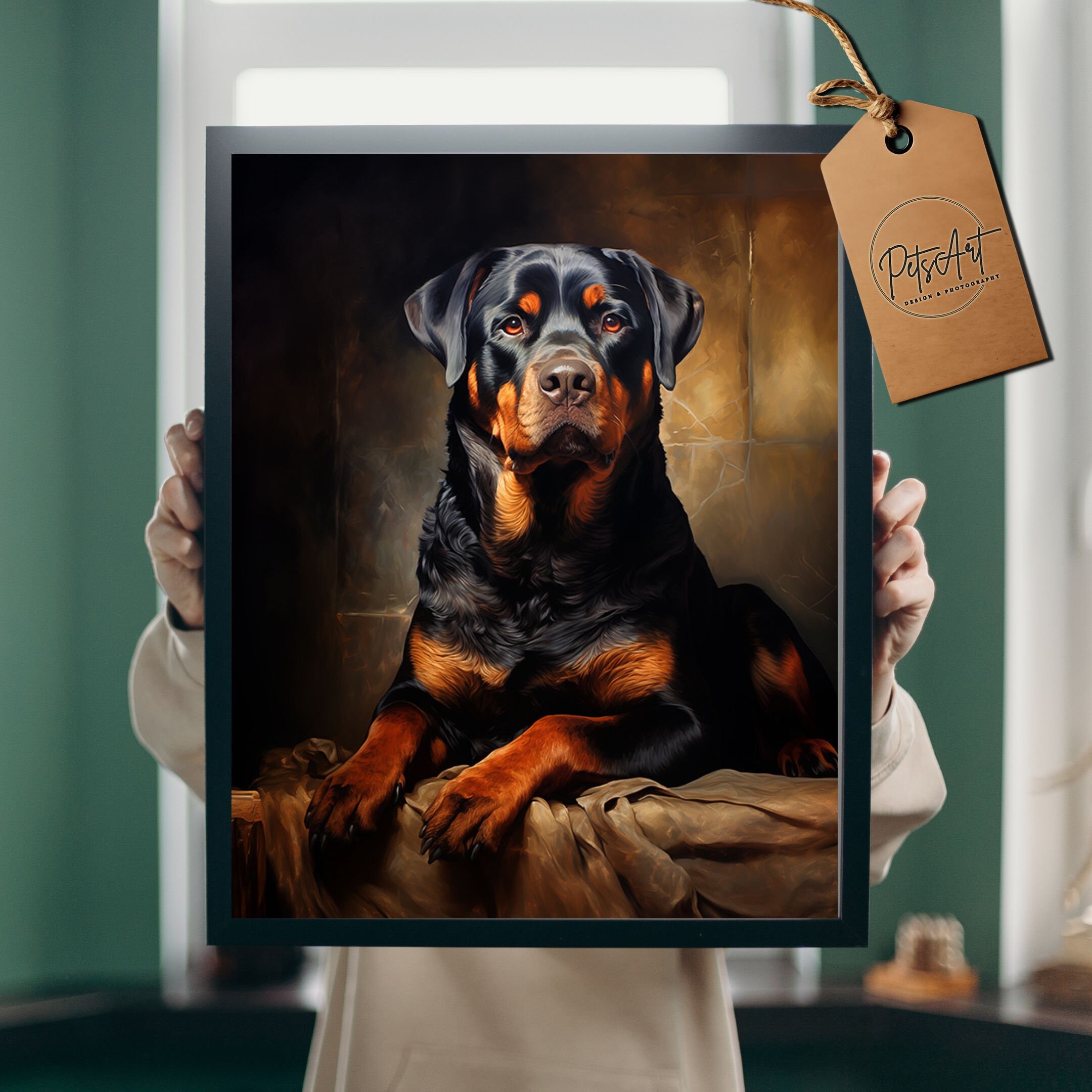 Rottweiler Artwork Digital Download Printable Wall Art Rott Gifts ...