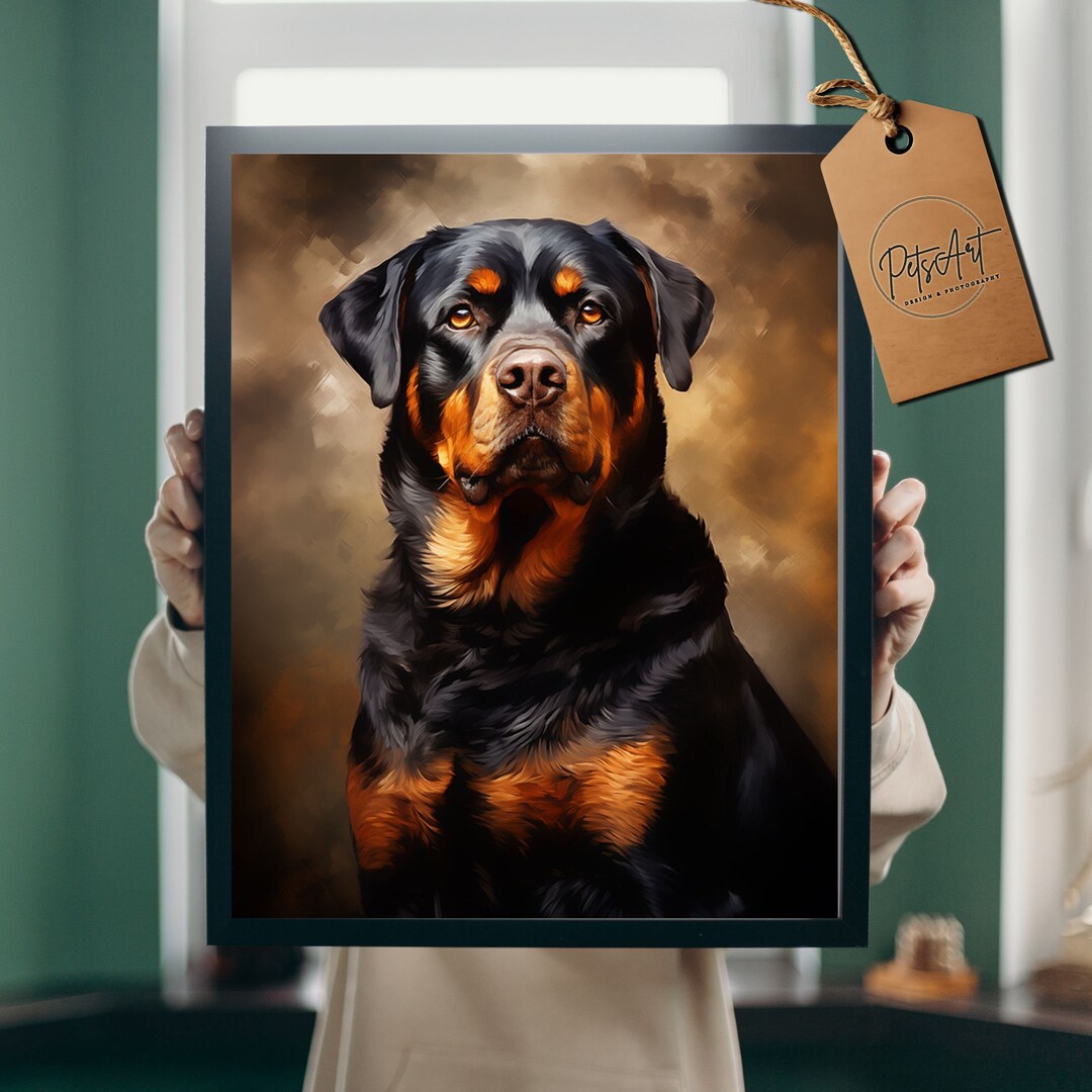 Rottweiler Artwork, Digital Download, Printable Wall Art, Rott Gifts ...