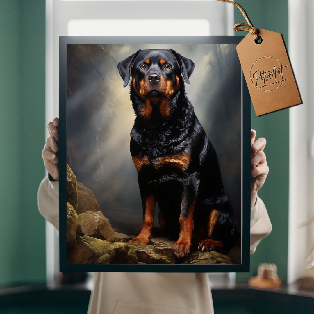 Rottweiler Artwork, Digital Download, Printable Wall Art, Rott Gifts ...