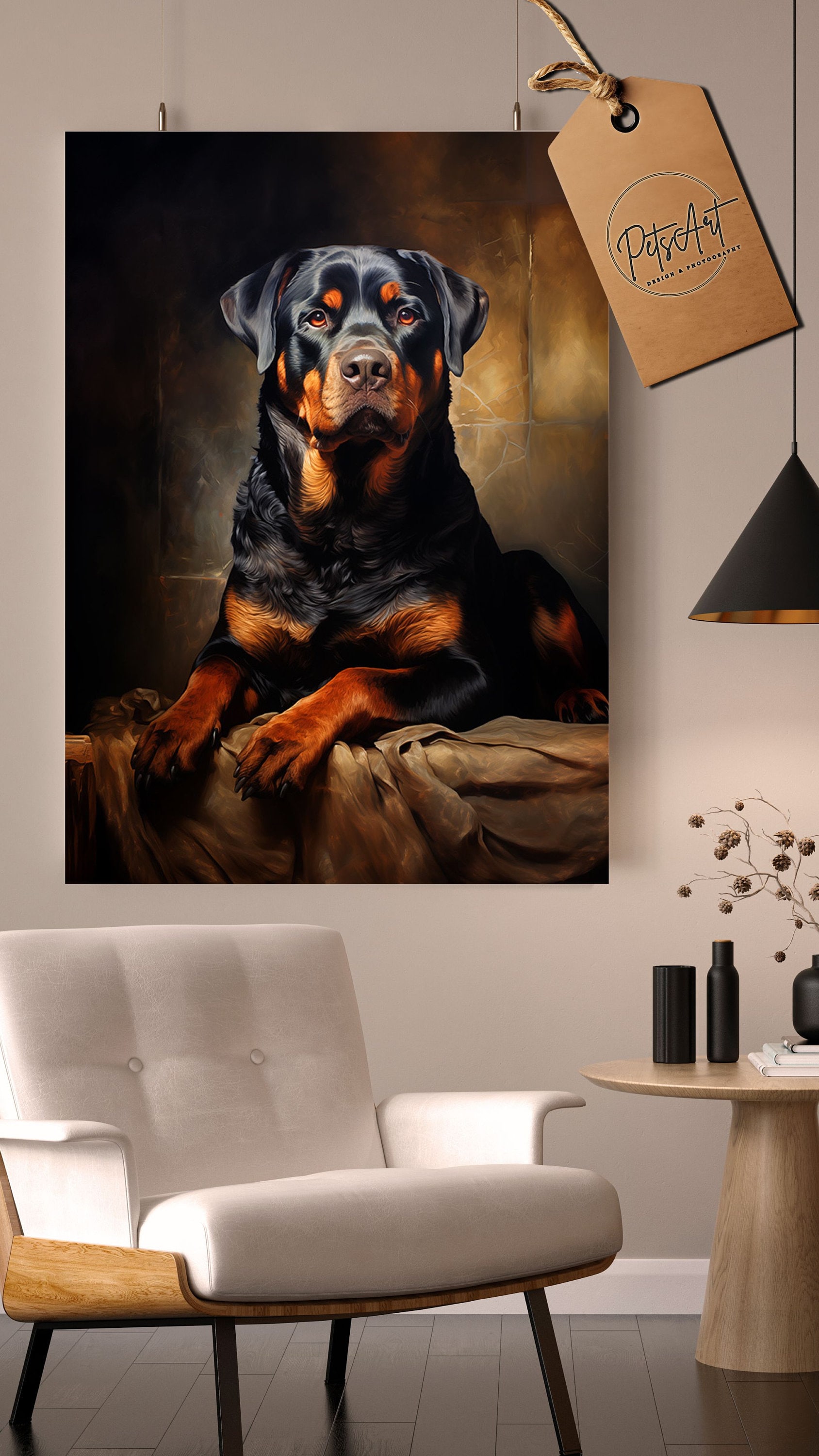 Rottweiler Artwork Digital Download Printable Wall Art Rott Gifts ...