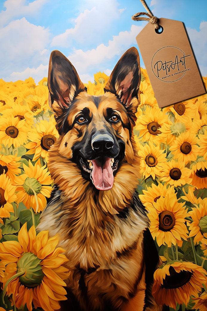 German Shepherd Artwork, Digital Download, Printable Wall Art, German ...