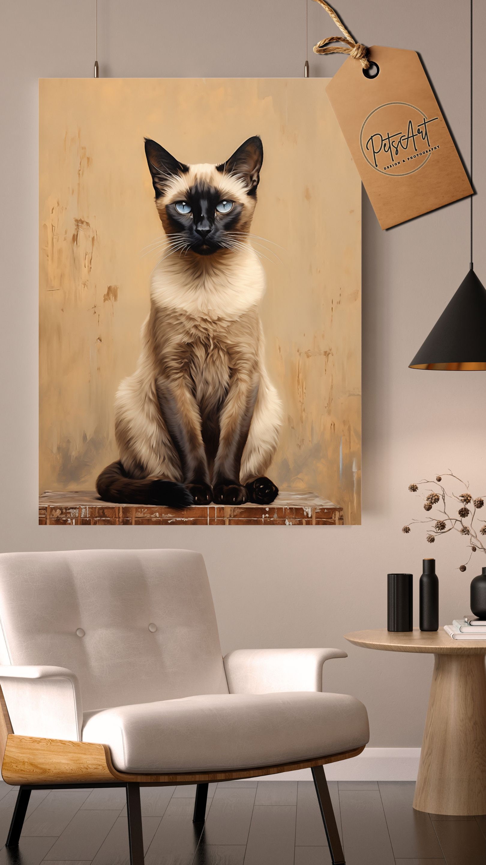 Siamese Cat Wall Art, Digital Download, Printable Wall Art, Siamese ...