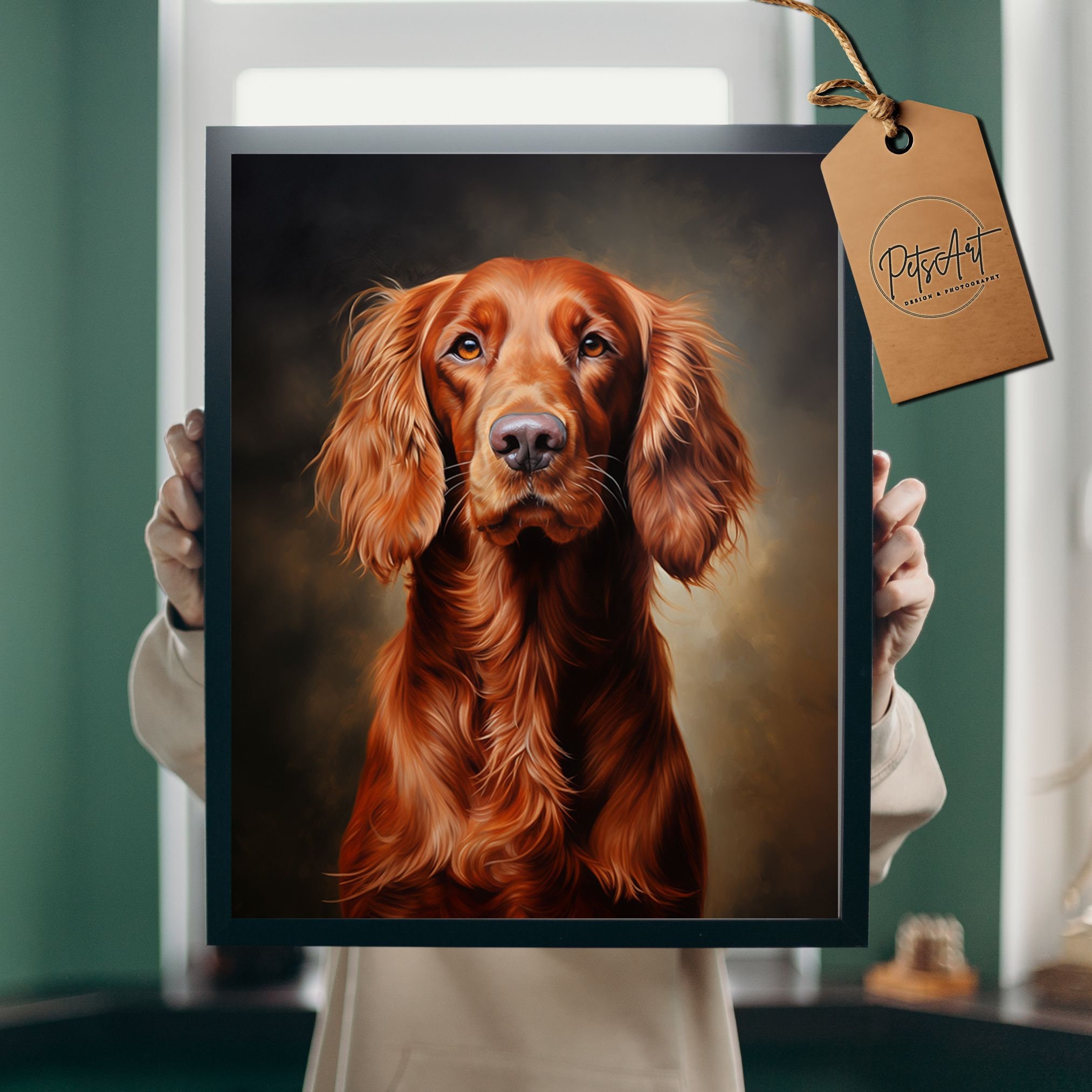 Irish Setter Artwork, Digital Download, Printable Wall Art, Red Setter ...