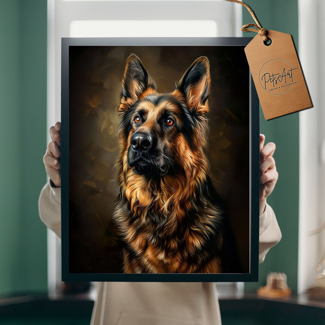 German Shepherd Artwork, Digital Download, Printable Wall Art, German ...