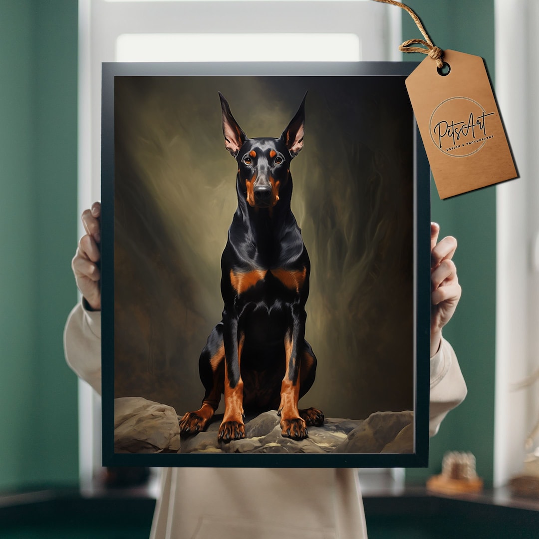 Dobermann Artwork, Digital Download, Printable Wall Art, Doberman ...