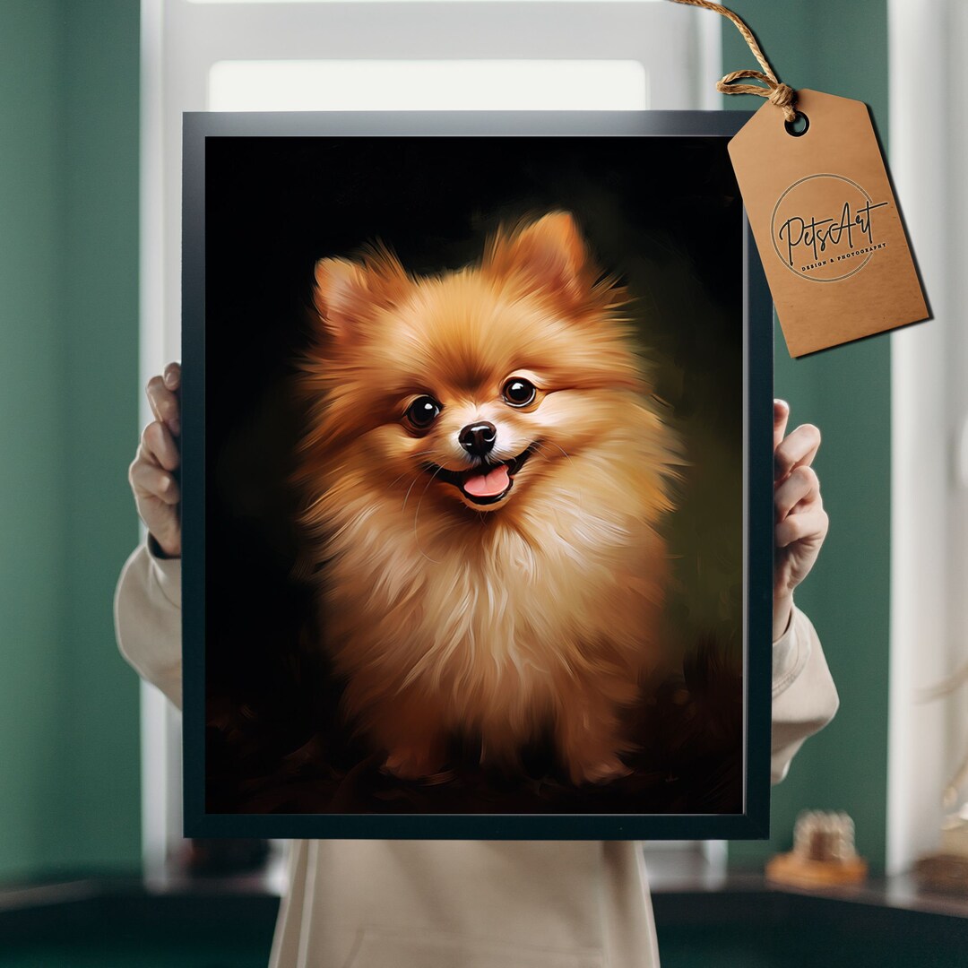 Red Pomeranian Artwork Digital Download Printable Wall Art Pommy Gifts ...