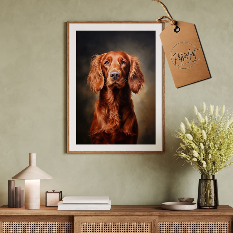 Irish Setter Artwork, Digital Download, Printable Wall Art, Red Setter ...