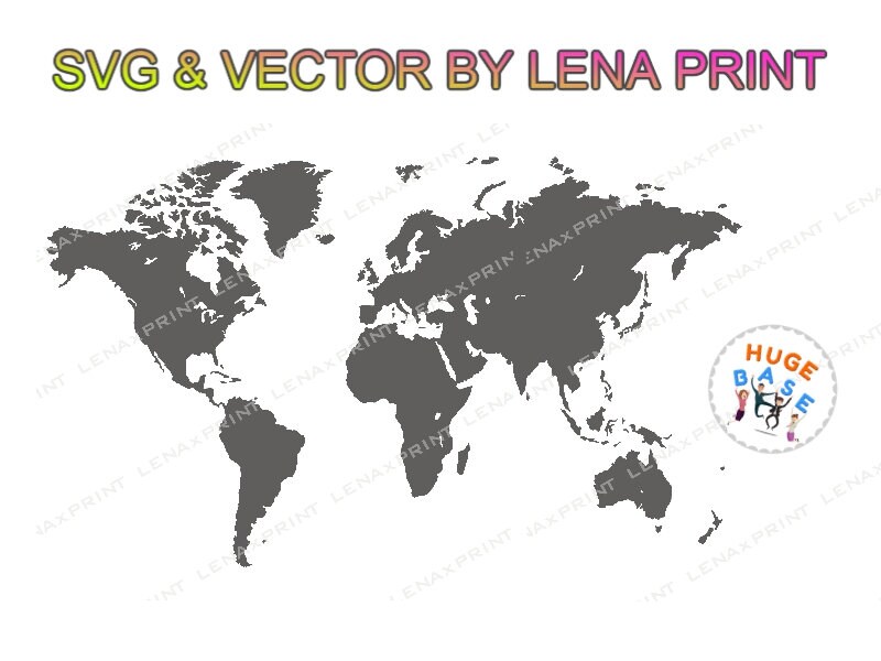 WORLD MAP SVG Laser Cut Vector Files Map of the World - Etsy Australia