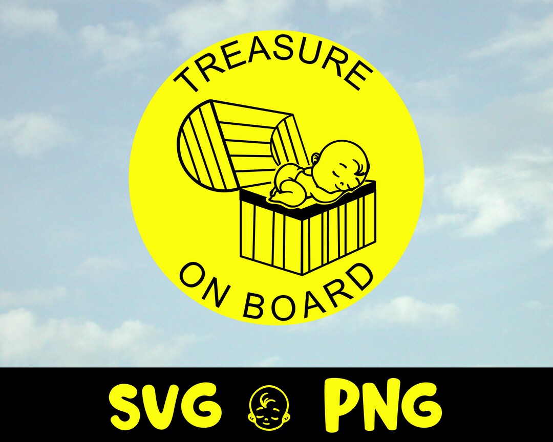 Treasure on Board File PNG SVG, Car Decal Design, Use With Oval ...