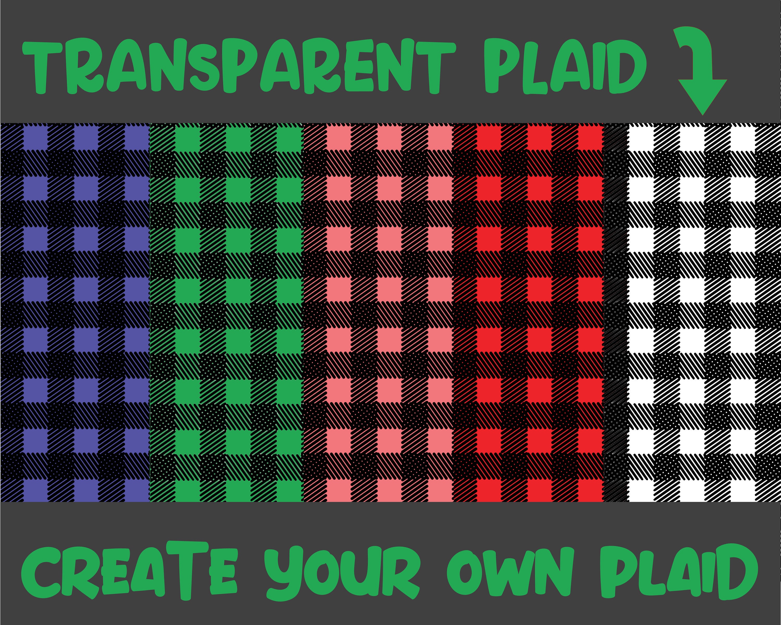 Plaid Template Plus 4 Ready Made Colors, Create Your Own Plaid Shapes ...