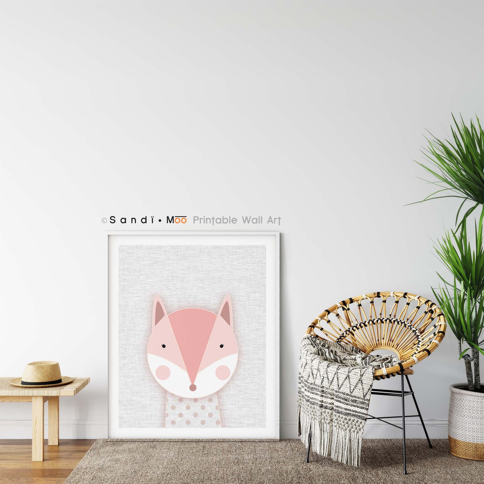Fox Print, Woodland Animal Printable Wall Art, Nursery Poster, Baby Fox ...