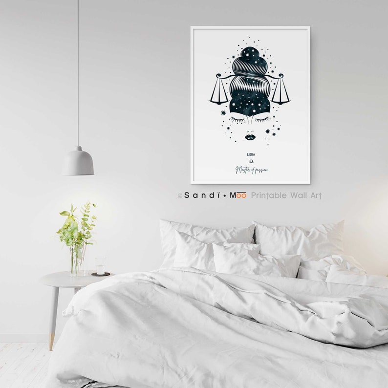 Female LIBRA Zodiac Sign Print Star Sign Printable Poster - Etsy