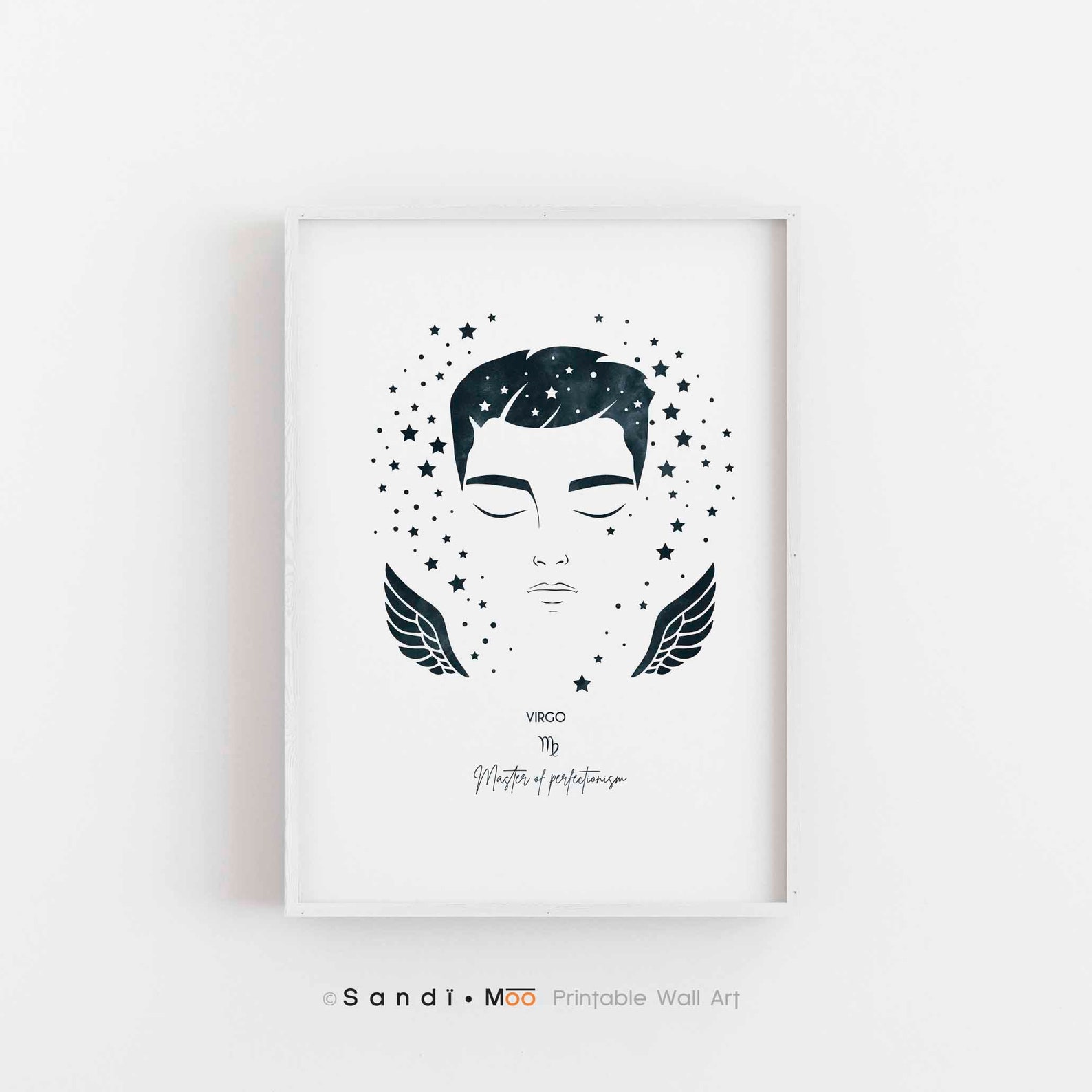 Male VIRGO Zodiac Sign Print Star Sign Printable Wall Art - Etsy