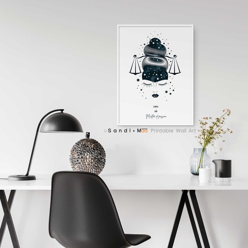 Female LIBRA Zodiac Sign Print Star Sign Printable Poster - Etsy