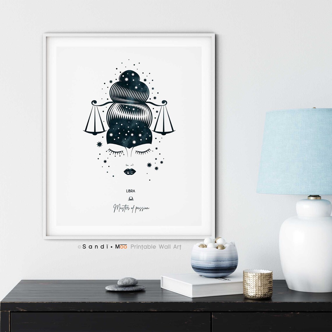 Female LIBRA Zodiac Sign Print Star Sign Printable Poster | Etsy