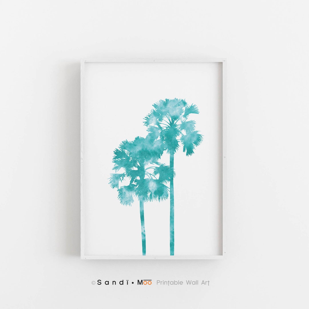 Palm Trees Art Print, Summer Printable, Coconut Tree Digital Download ...