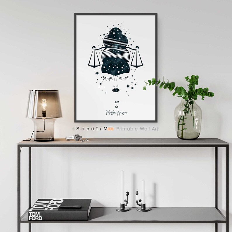Female LIBRA Zodiac Sign Print Star Sign Printable Poster | Etsy