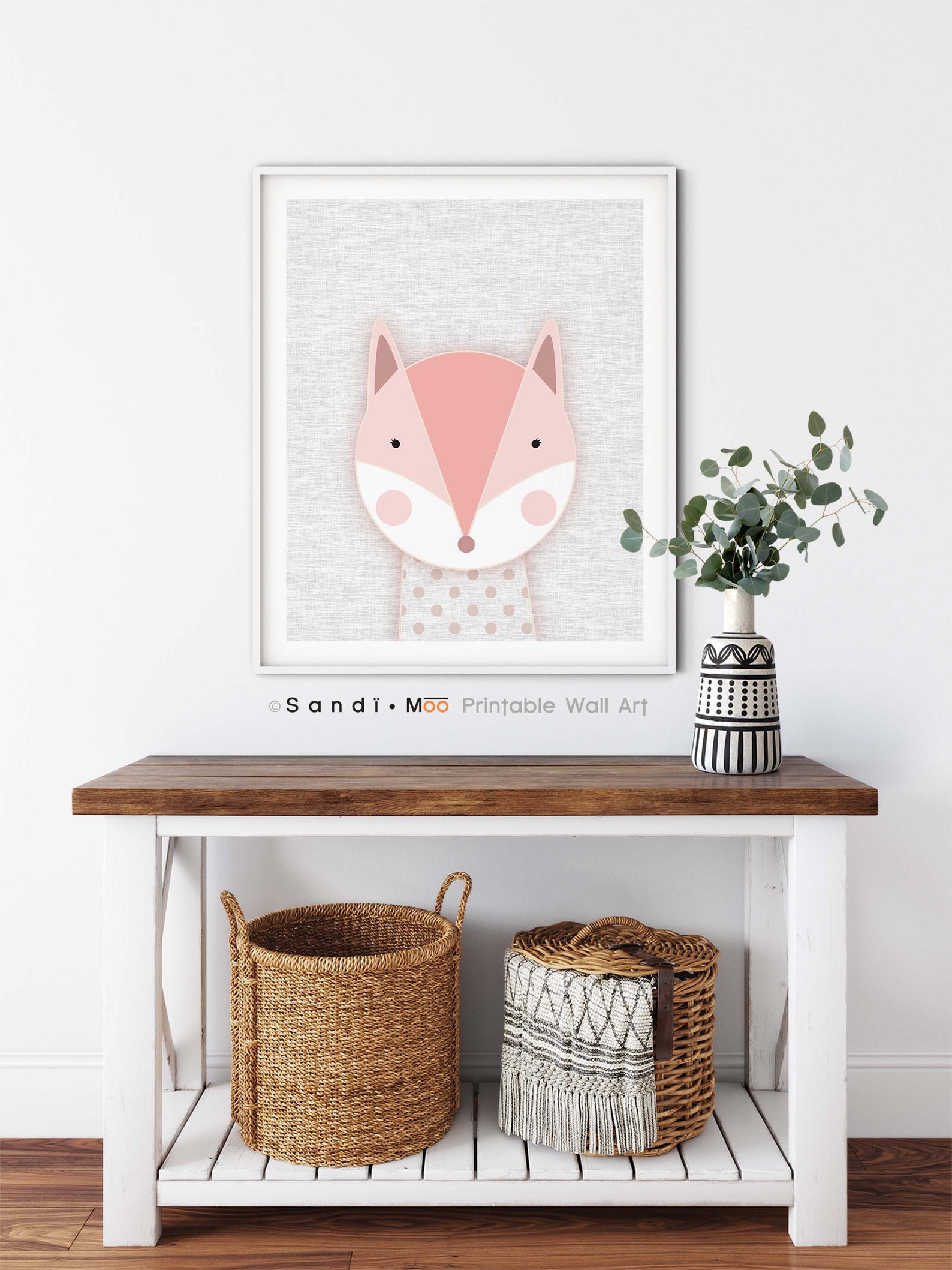 Fox Print, Woodland Animal Printable Wall Art, Nursery Poster, Baby Fox ...