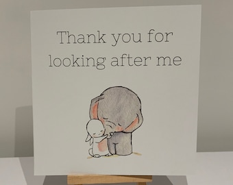 Thank You for Looking After Me Card | Etsy UK